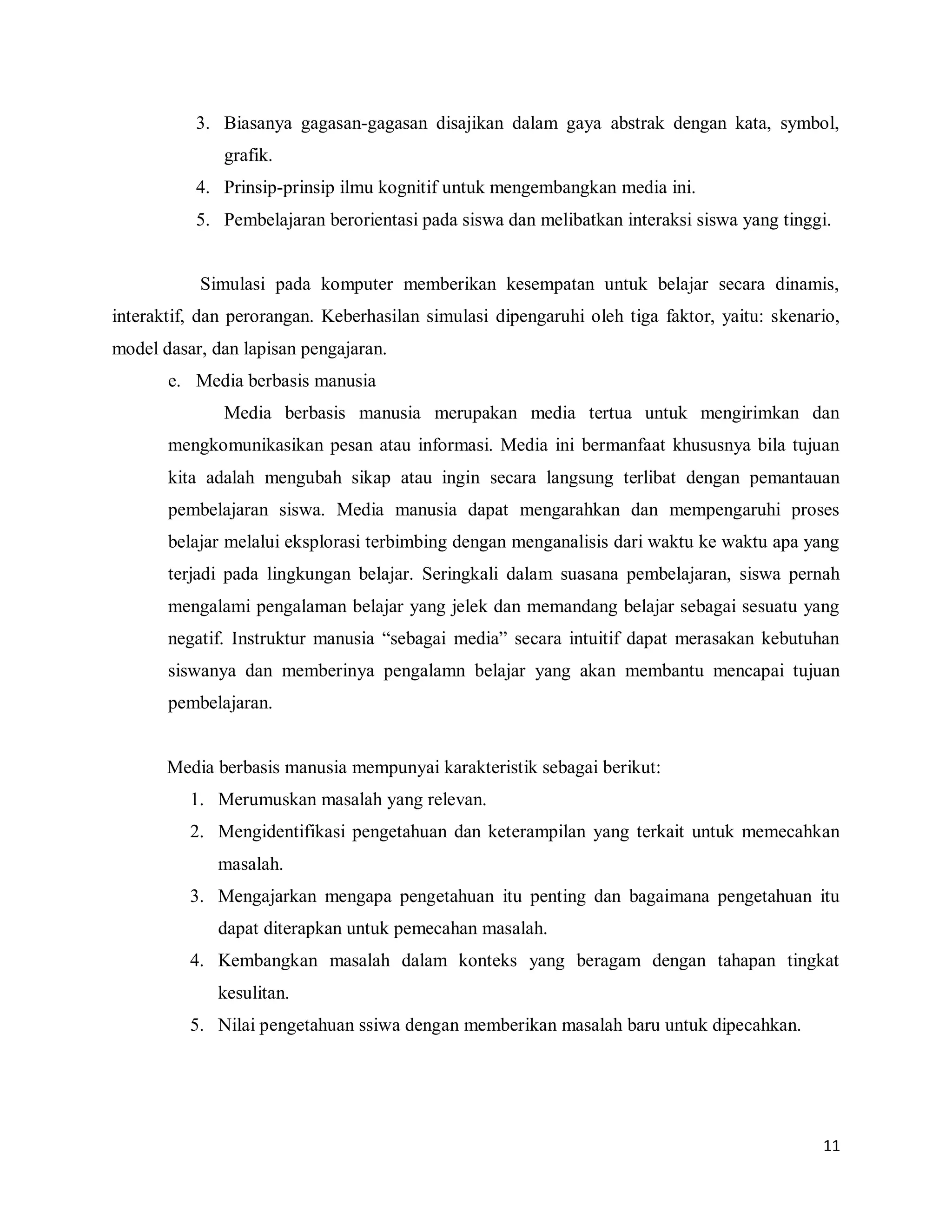 Modul "Klasifikasi dan Karakteristik Media Pembelajaran" | PDF