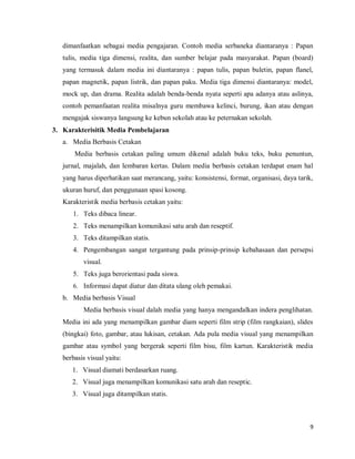 Modul "Klasifikasi dan Karakteristik Media Pembelajaran" | PDF