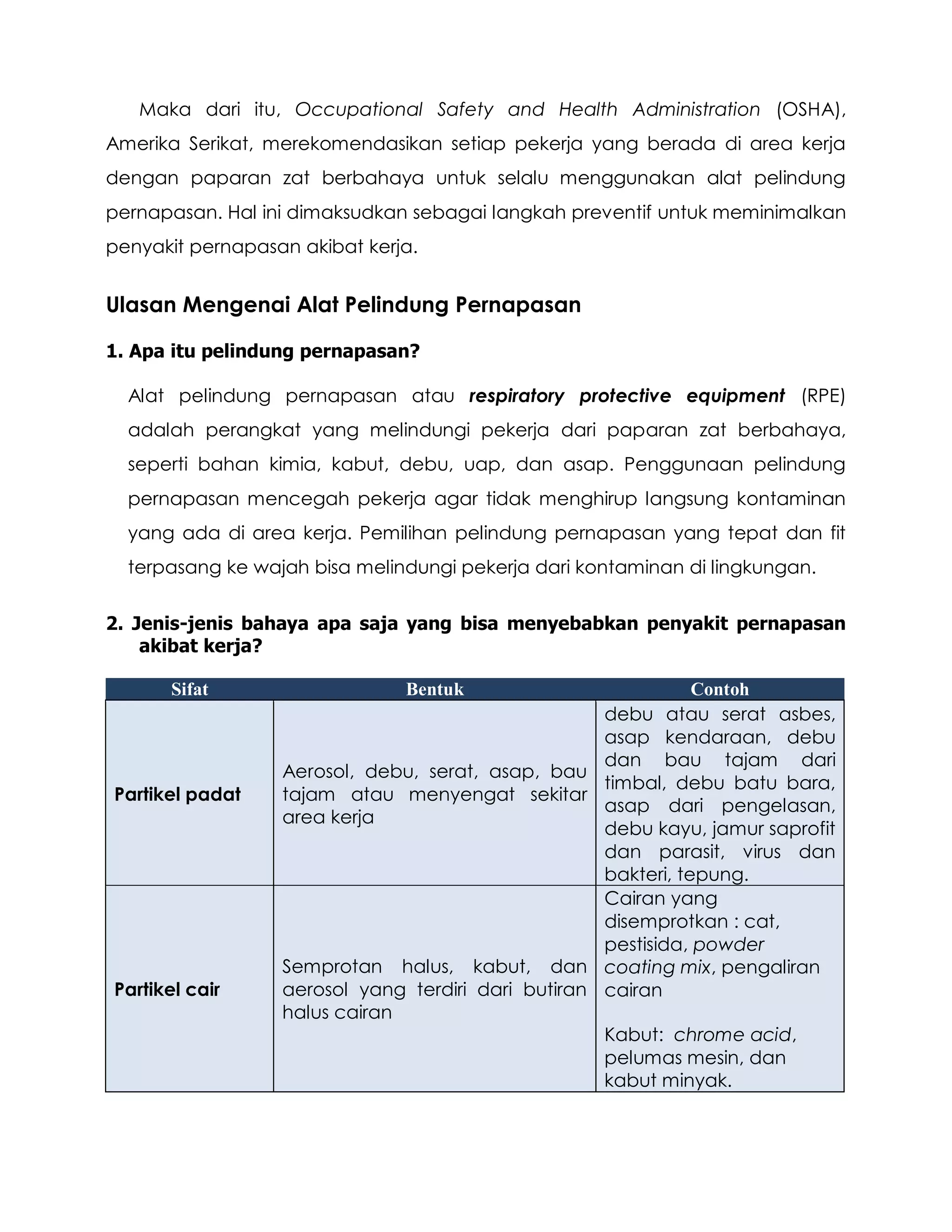 Modul 1 Alat Pelindung Pernapasan rpe-1 | PDF
