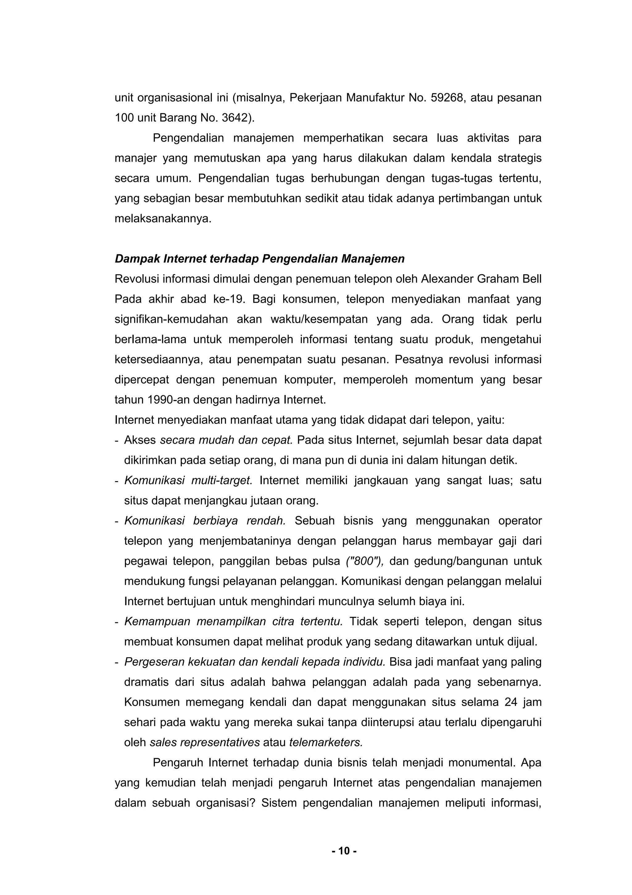 Sistem Pengendalian Manajemen :: Chapter 1 | DOC