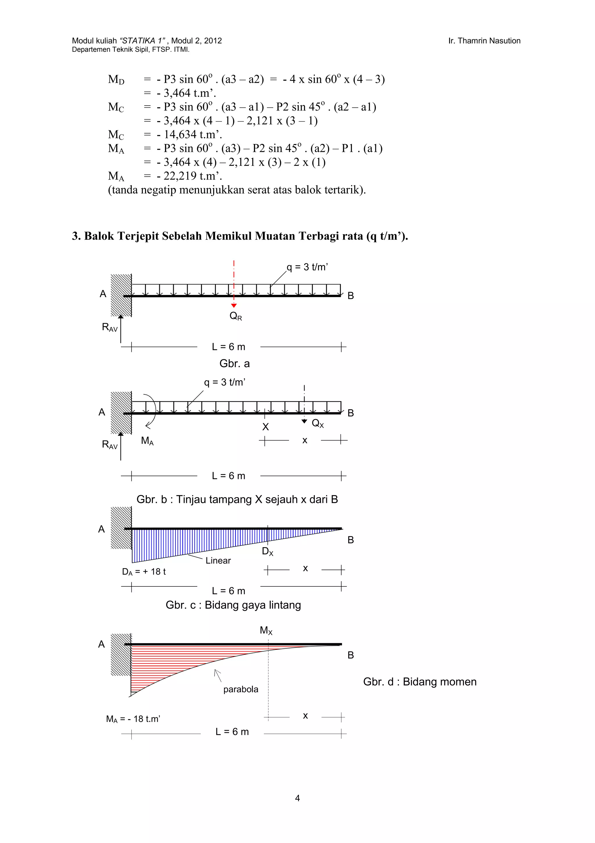 Modul 2- balok terjepit sebelah | PDF