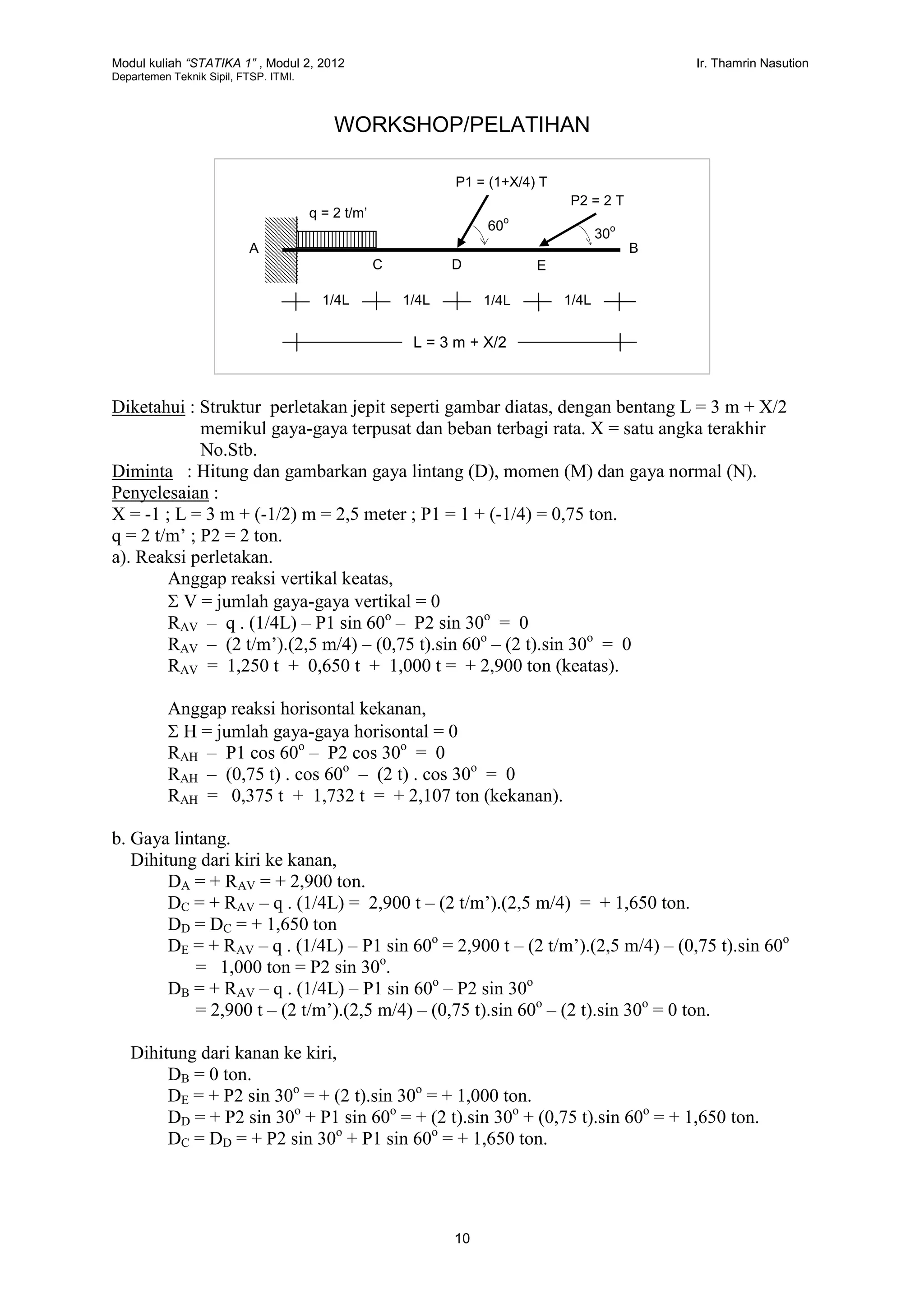 Modul 2- , balok terjepit sebelah | PDF