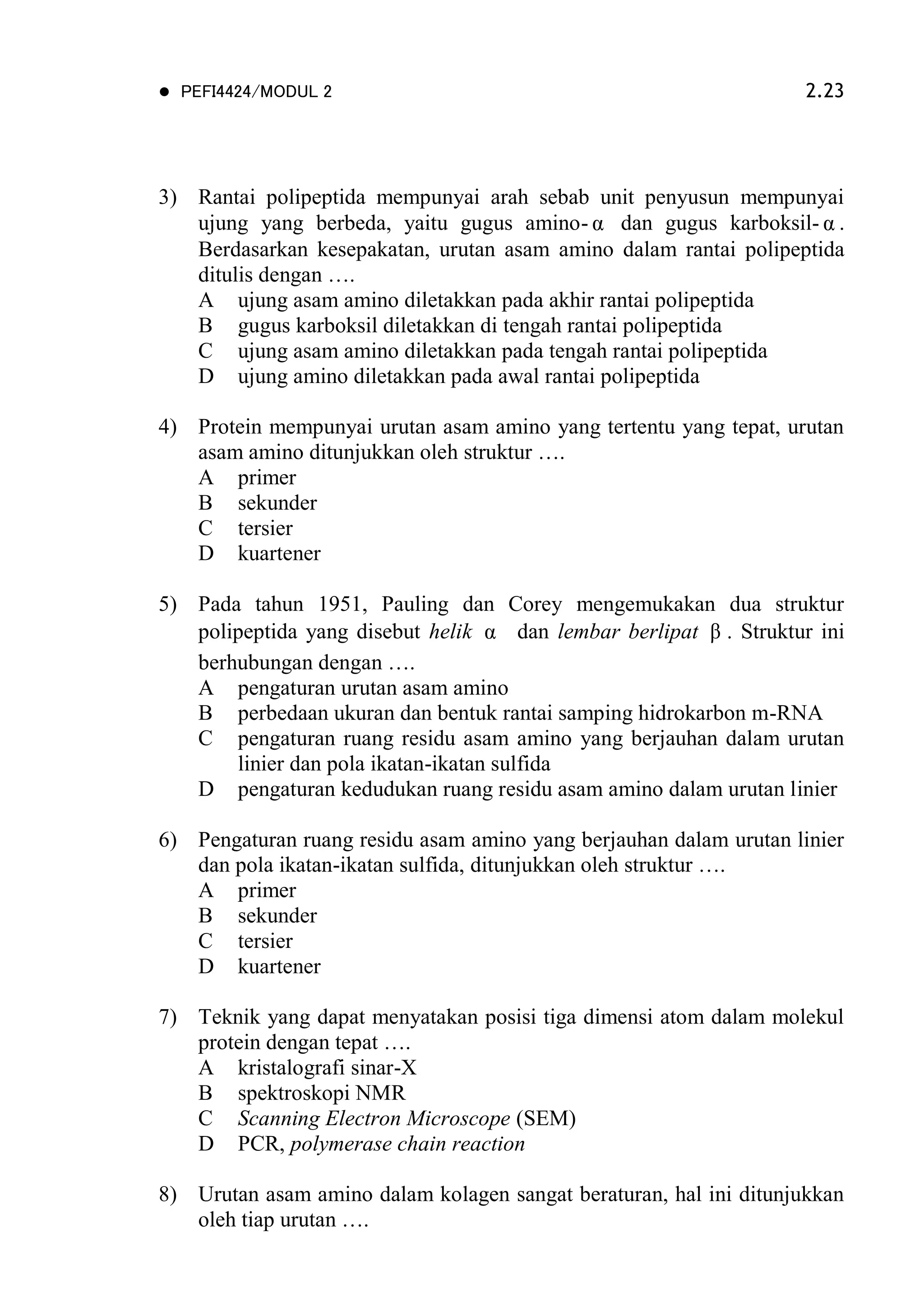 Modul 2-struktur-dan-fungsi-protein | PDF