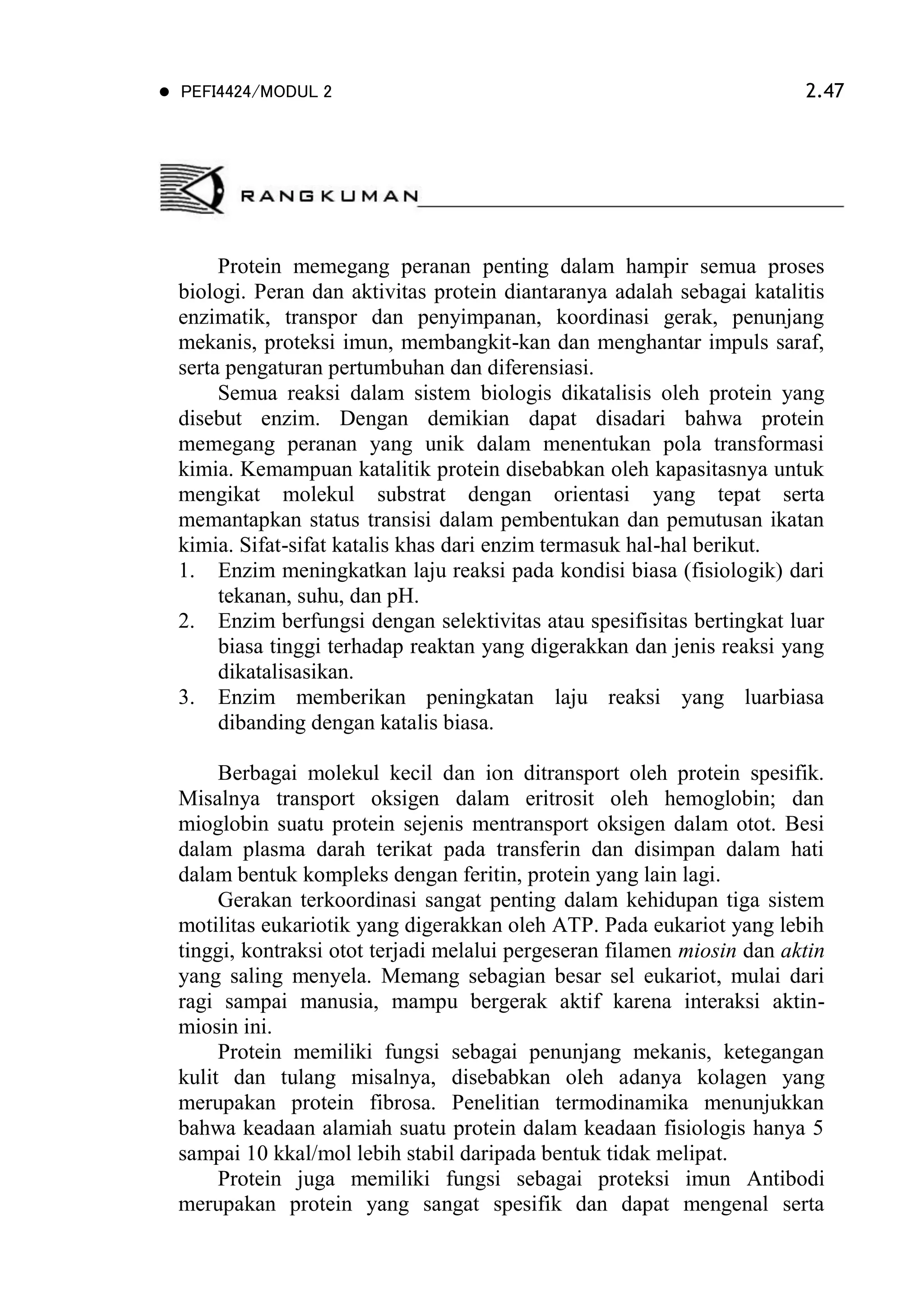 Modul 2-struktur-dan-fungsi-protein | PDF