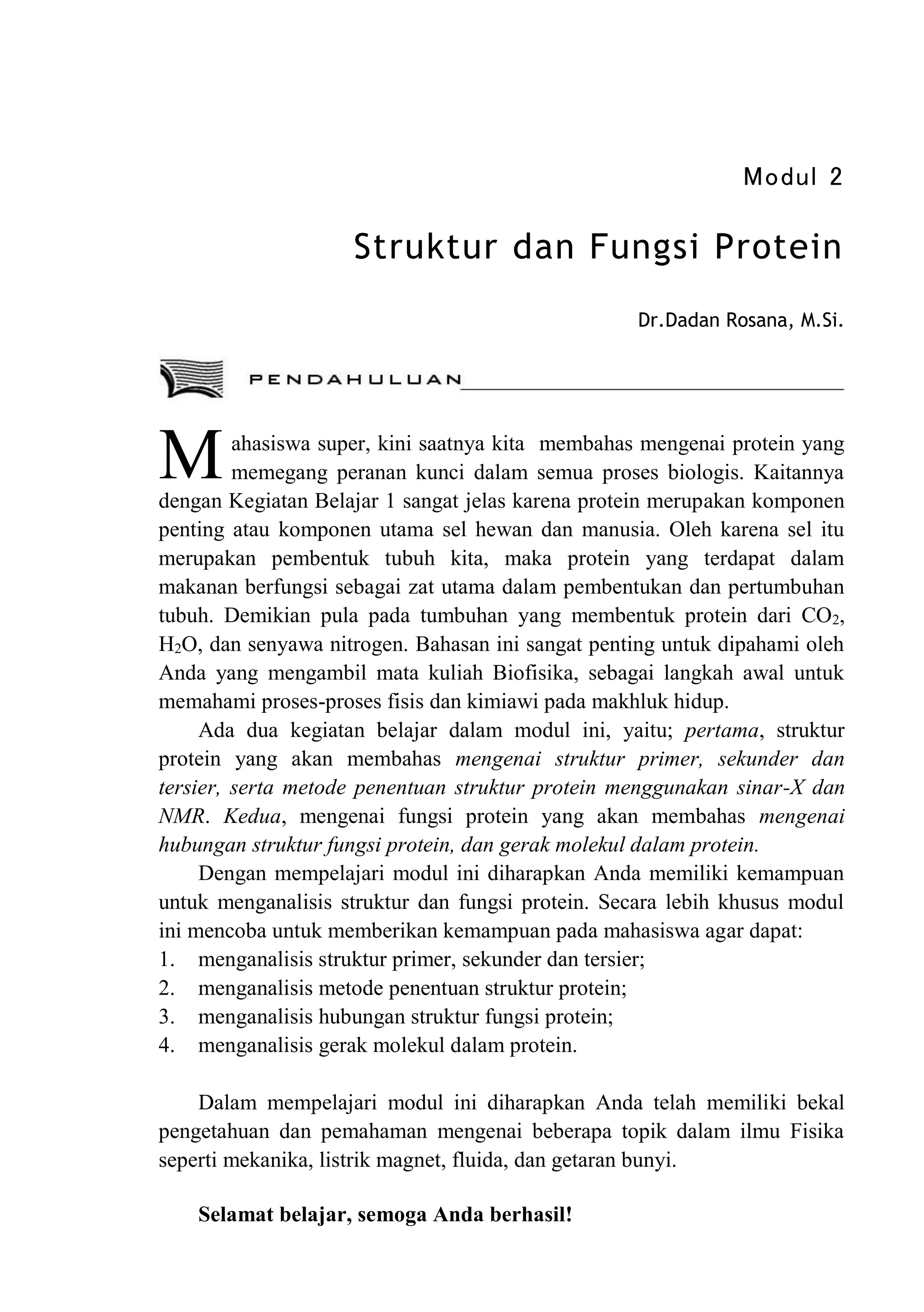 Modul 2-struktur-dan-fungsi-protein | PDF