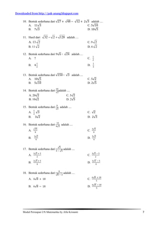 Modul persiapan un matematika smp 2013 | PDF