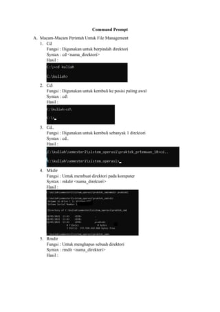 Perintah CMD Untuk Manajemen File | PDF