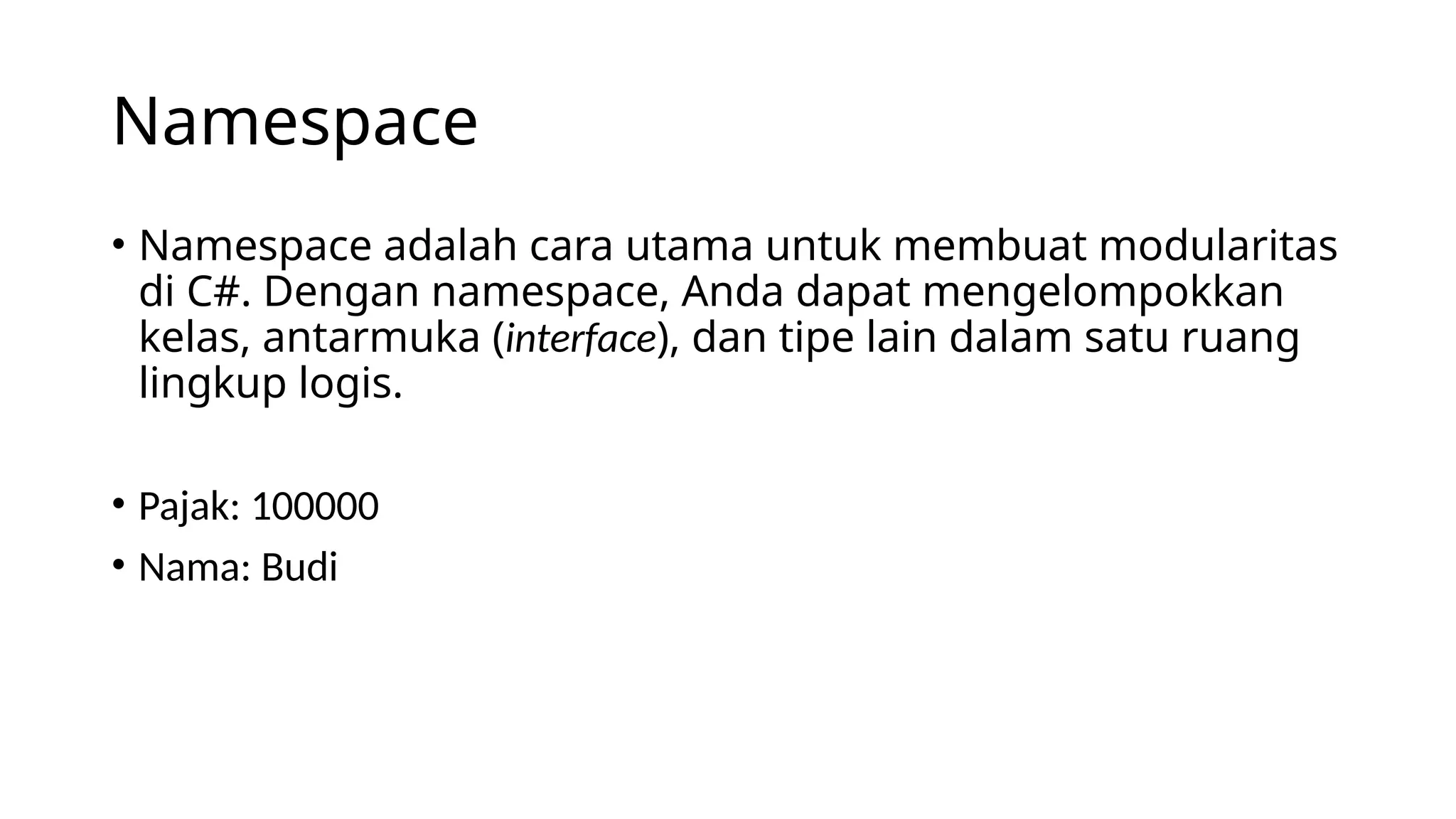 Modular untuk pemrograman visual pada c# | PPTX