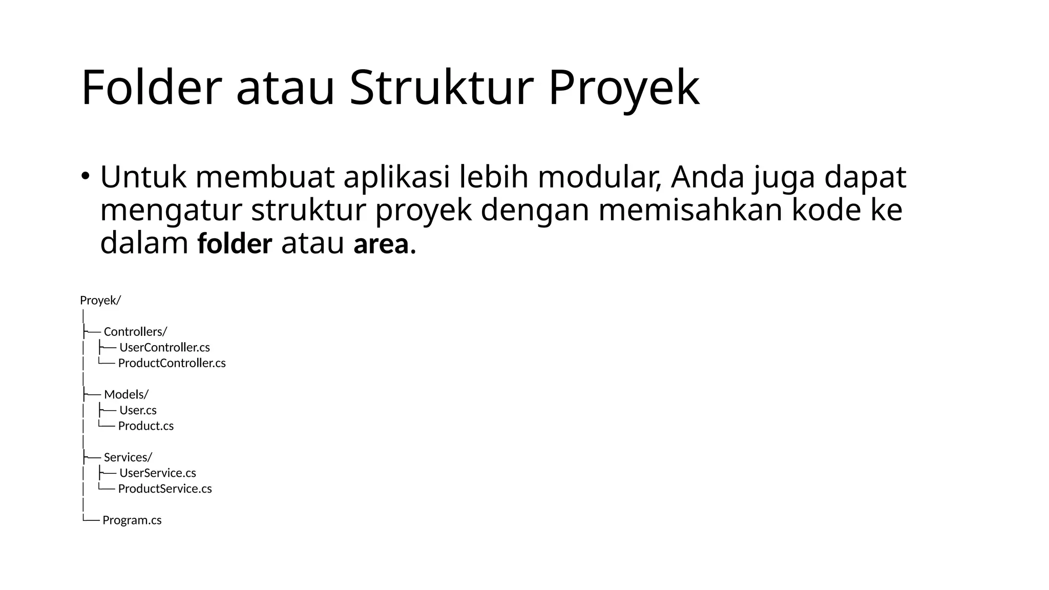 Modular untuk pemrograman visual pada c# | PPTX