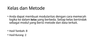 Modular untuk pemrograman visual pada c# | PPT