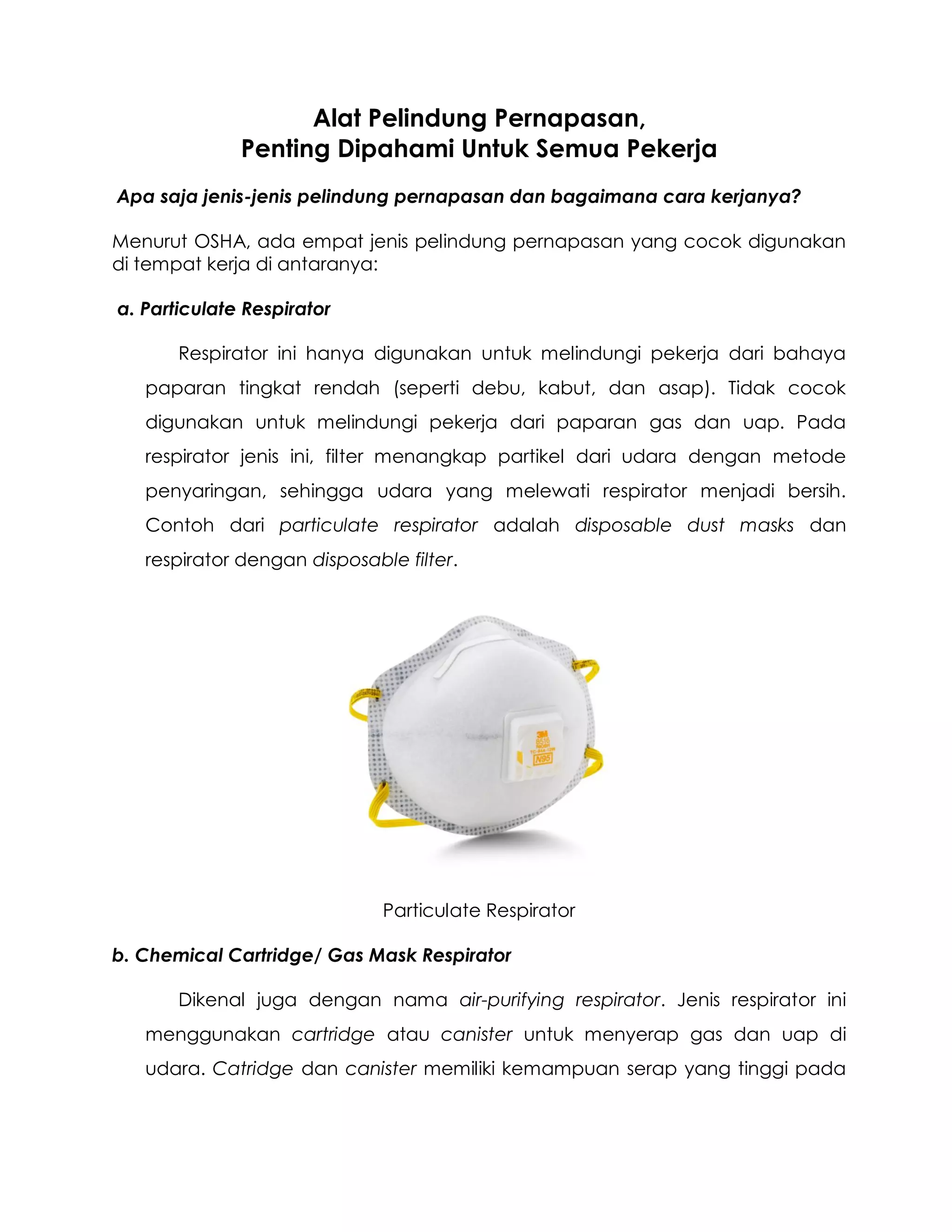 Modul 2 Alat Pelindung Pernapasan ( rpe) | PDF