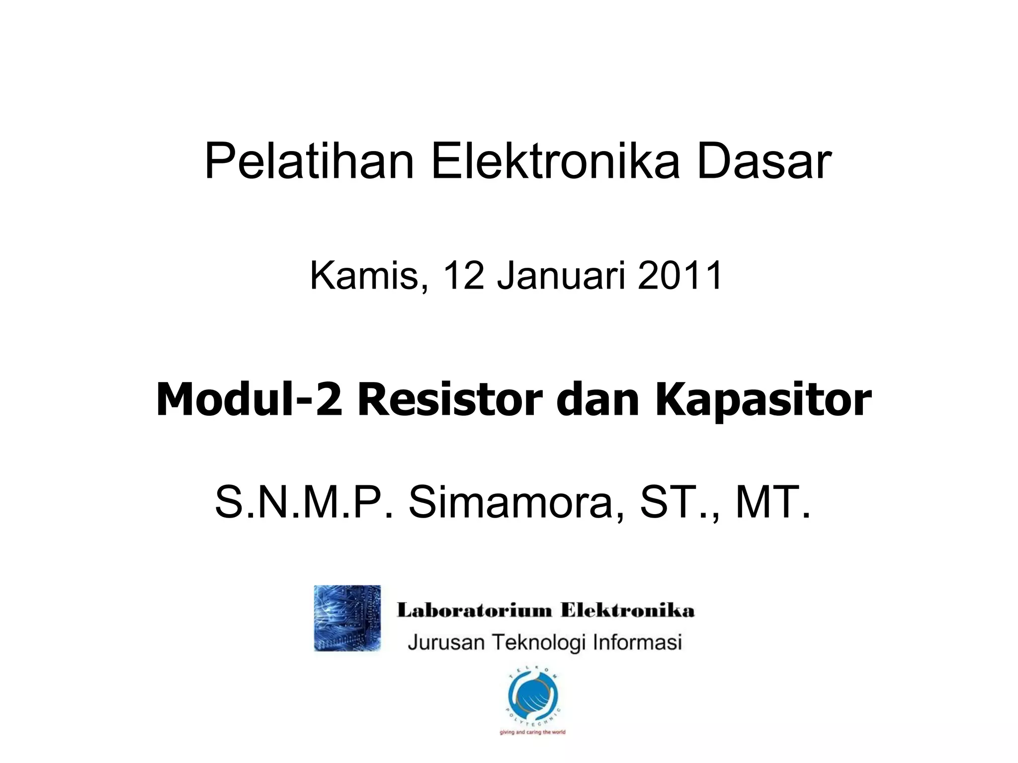 Resistor dan Kapasitor | PPT