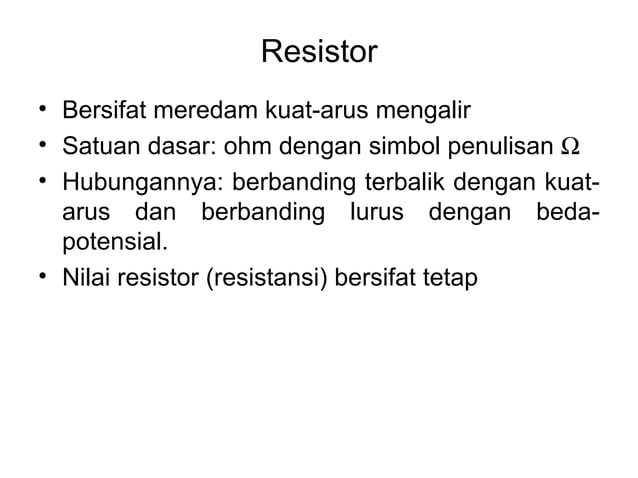 Resistor dan Kapasitor | PPT