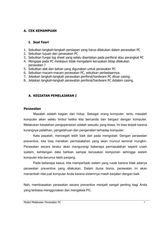 Modul melakukan perawatan pc | PDF