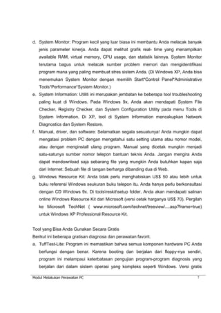 Modul melakukan perawatan pc | PDF