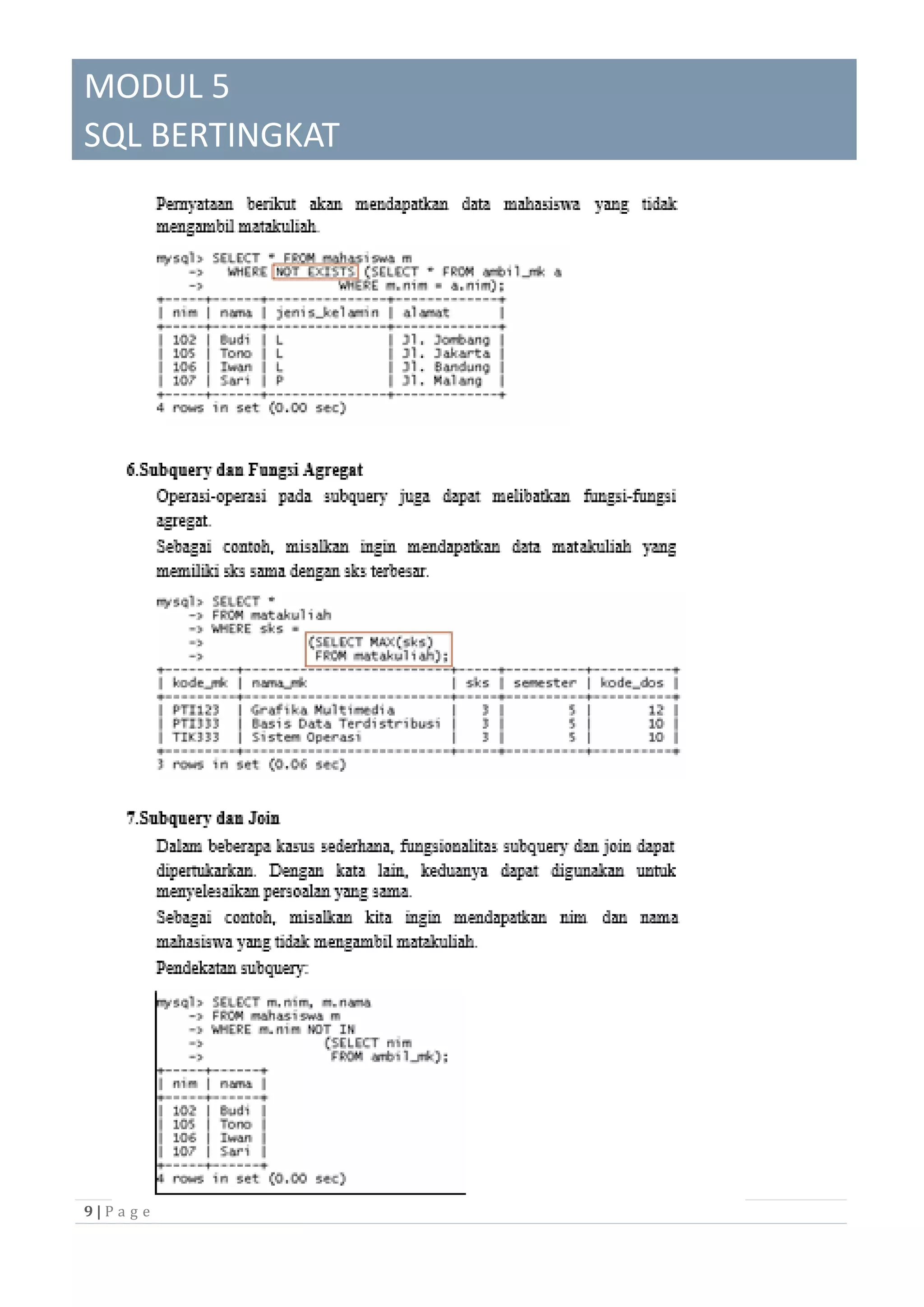 SQL bertingkat | PDF