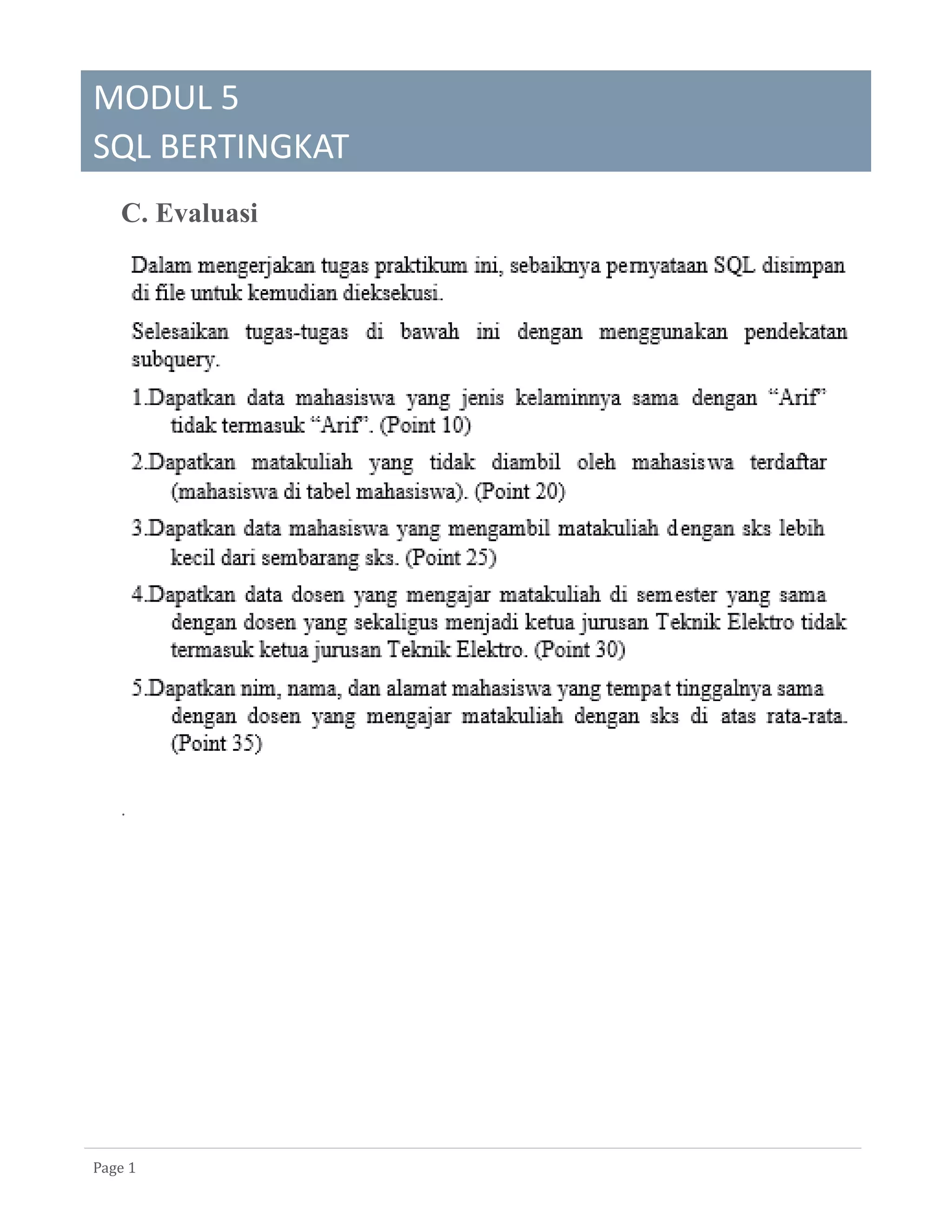 SQL bertingkat | PDF