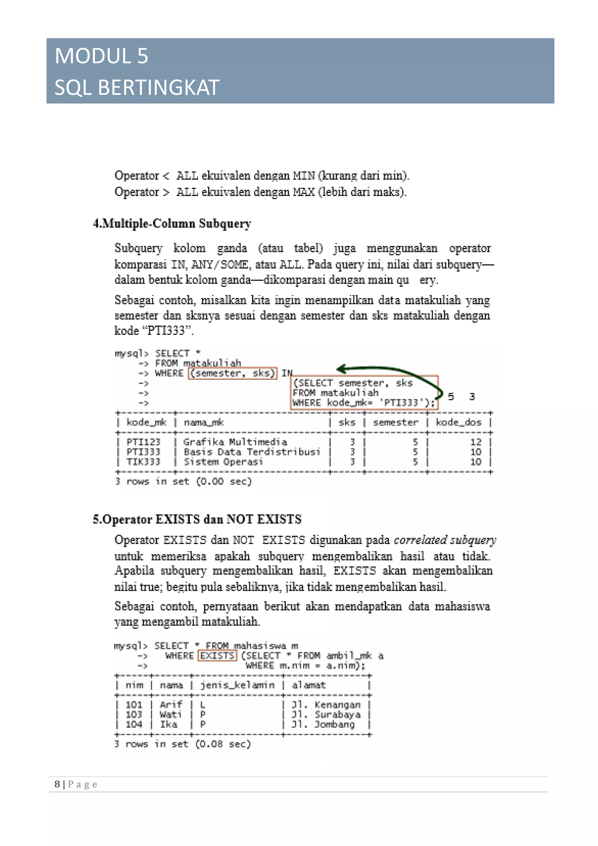 SQL bertingkat | PDF