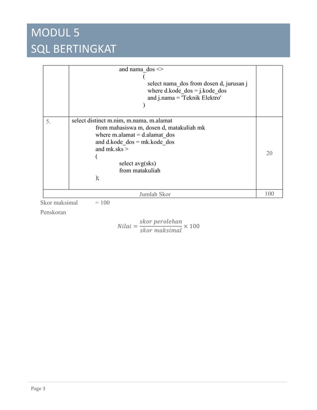 SQL bertingkat | PDF