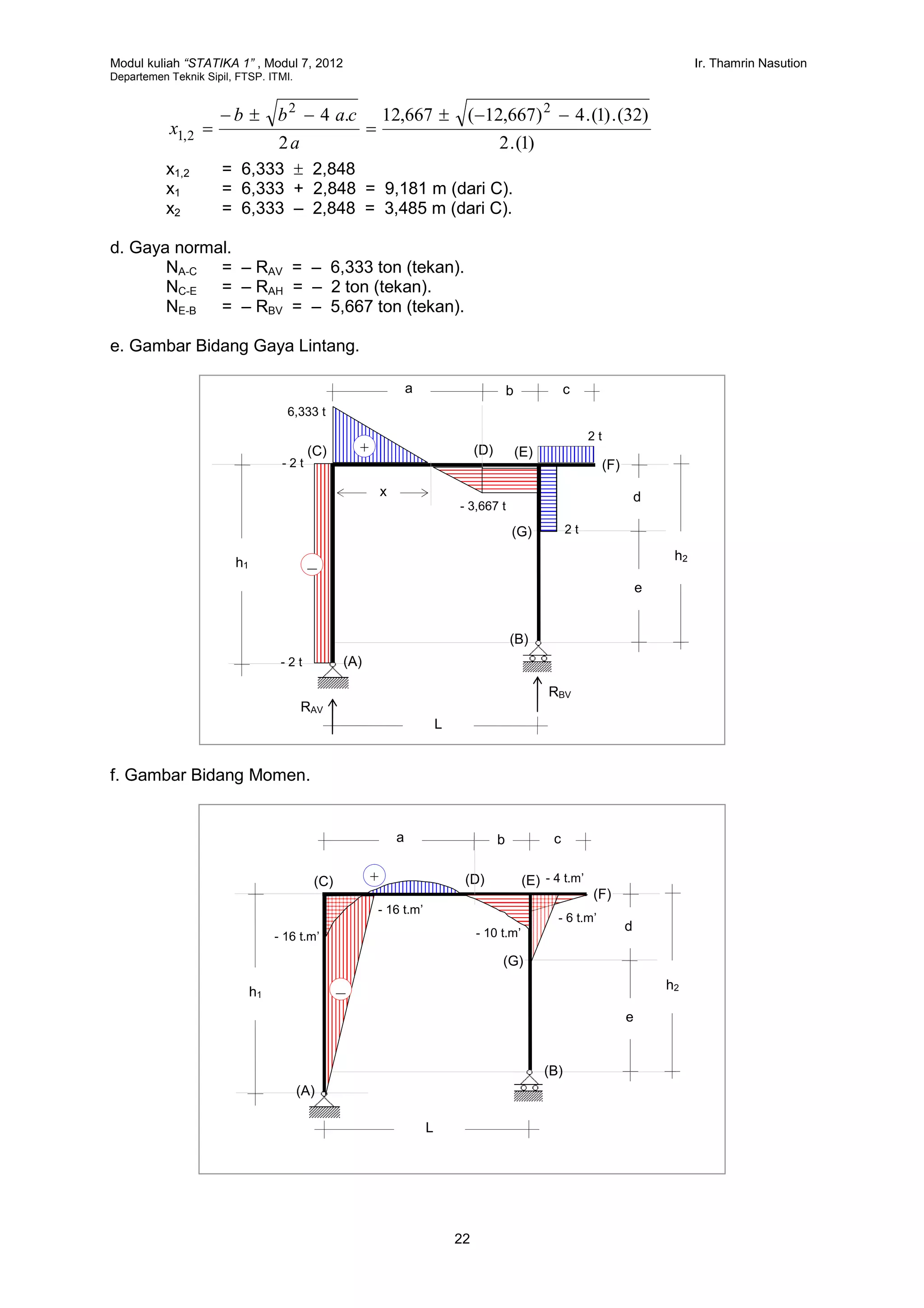 Modul 7-bangunan portal , statika dan mekanika dasar | PDF
