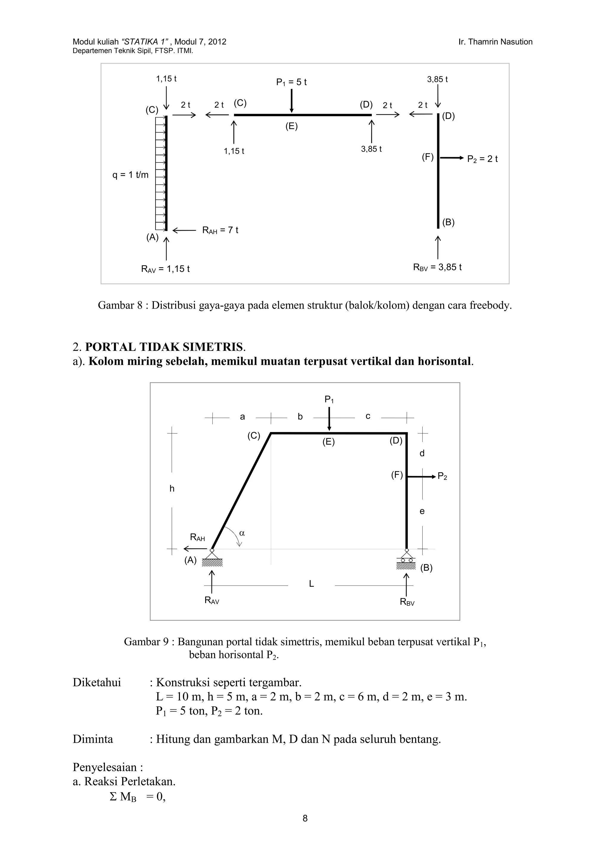 Modul 7-bangunan portal 2 | PDF