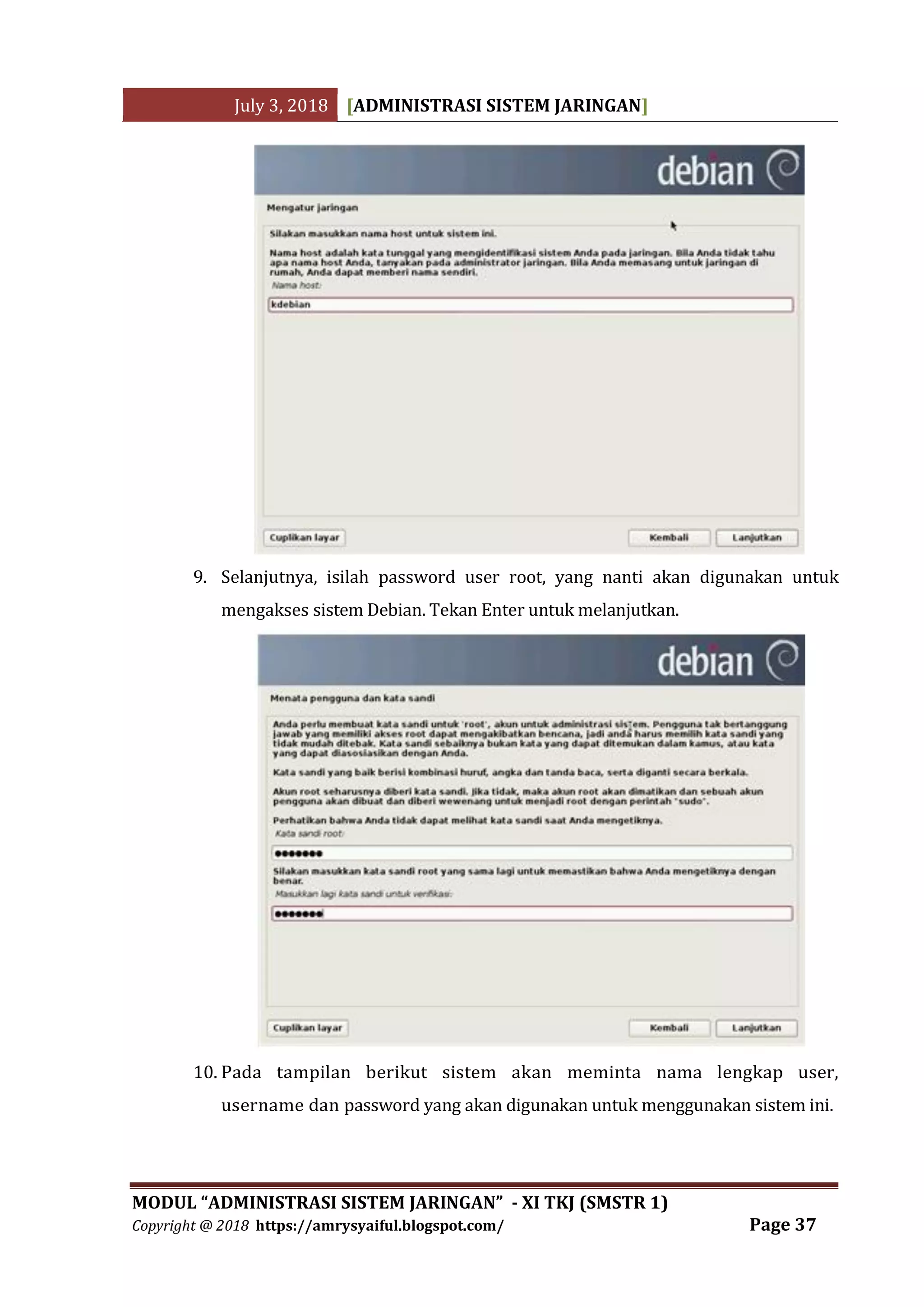 Modul administrasi sistem jaringan xi - 1 rev (self) | PDF