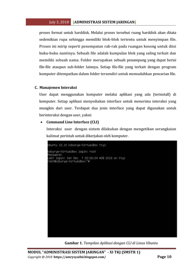 Modul administrasi sistem jaringan xi - 1 rev (self) | PDF