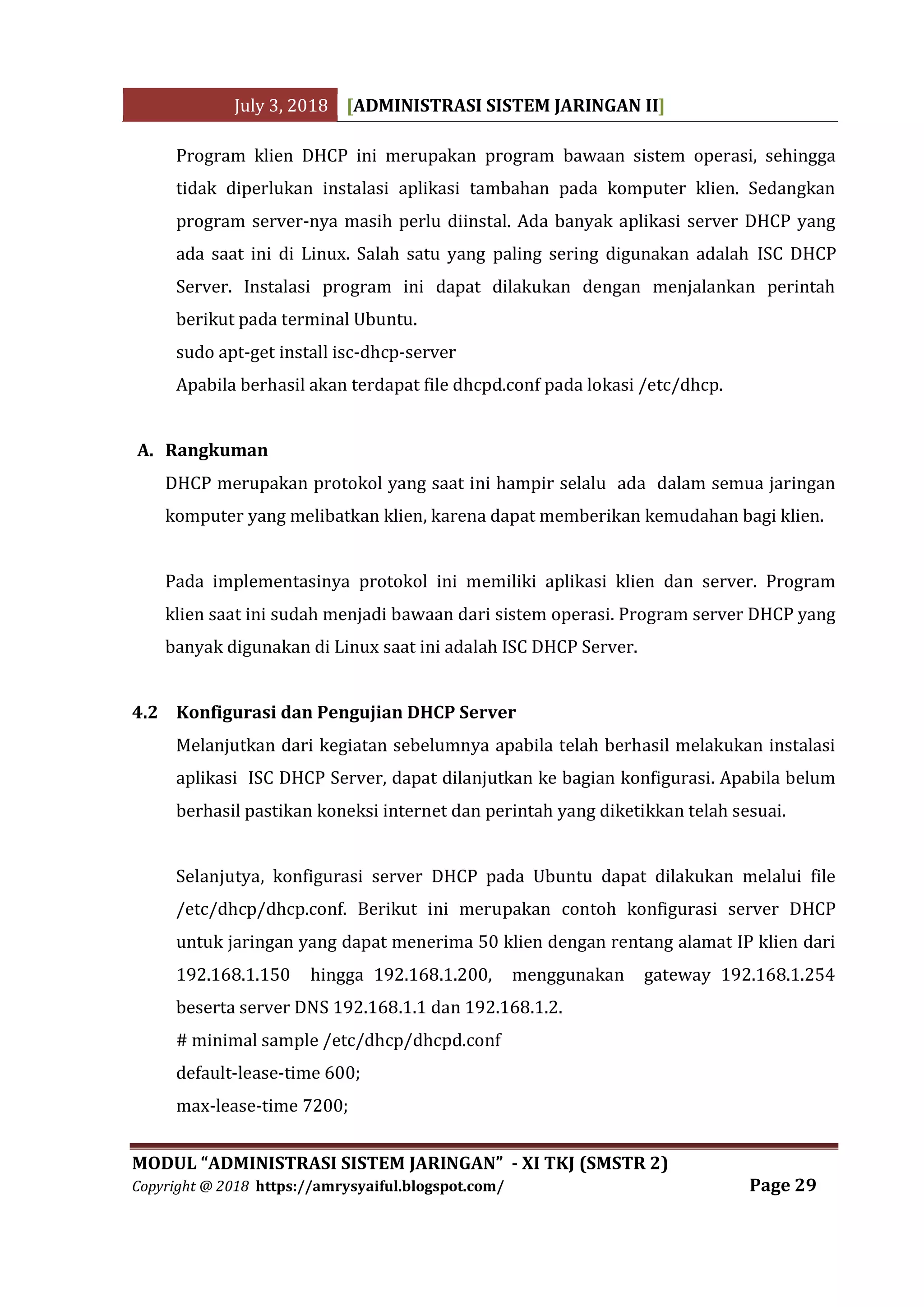 Modul administrasi sistem jaringan xi - 2 rev (self) | PDF