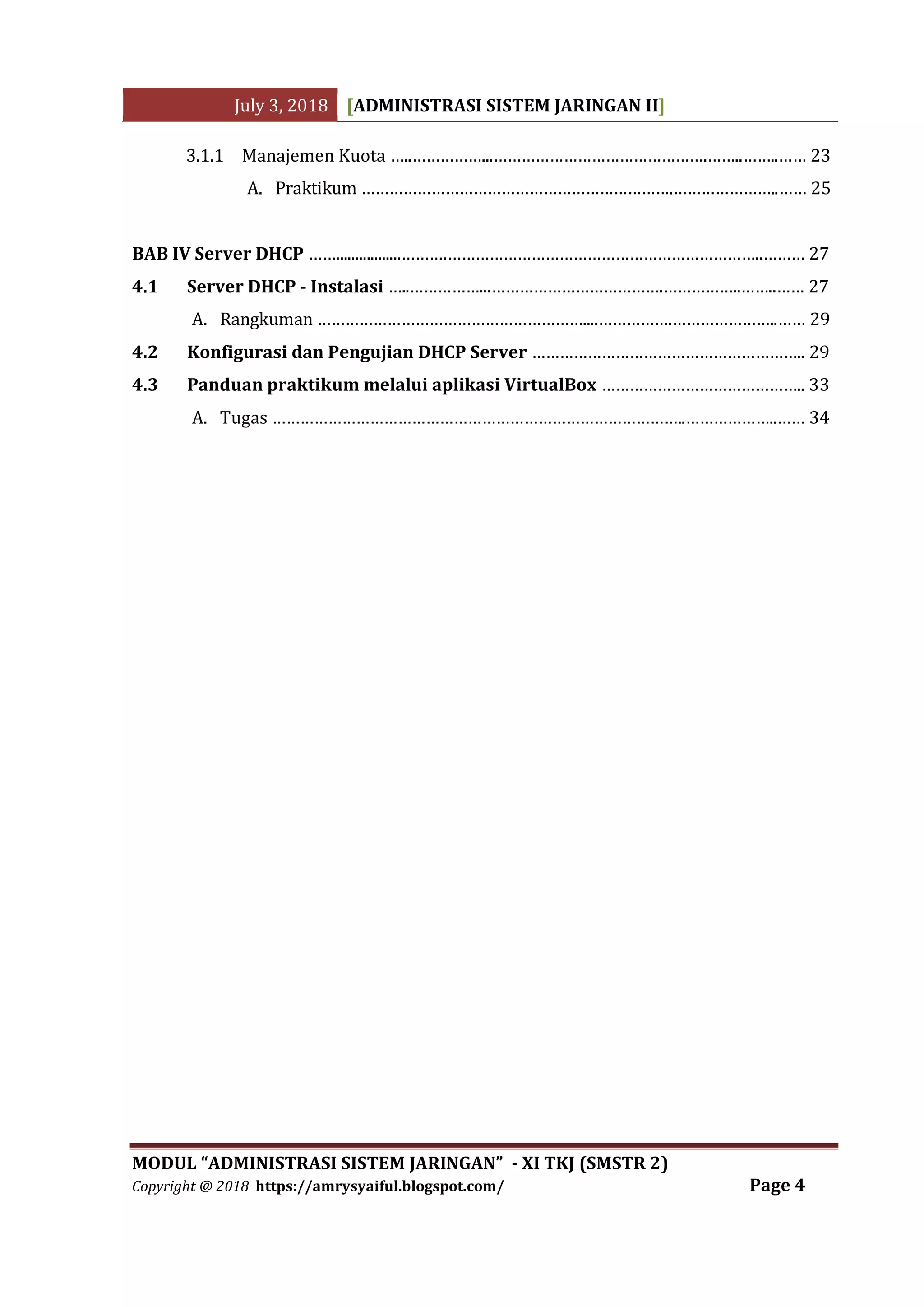 Modul administrasi sistem jaringan xi - 2 rev (self) | PDF