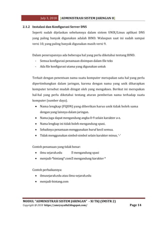 Modul administrasi sistem jaringan xi - 2 rev (self) | PDF