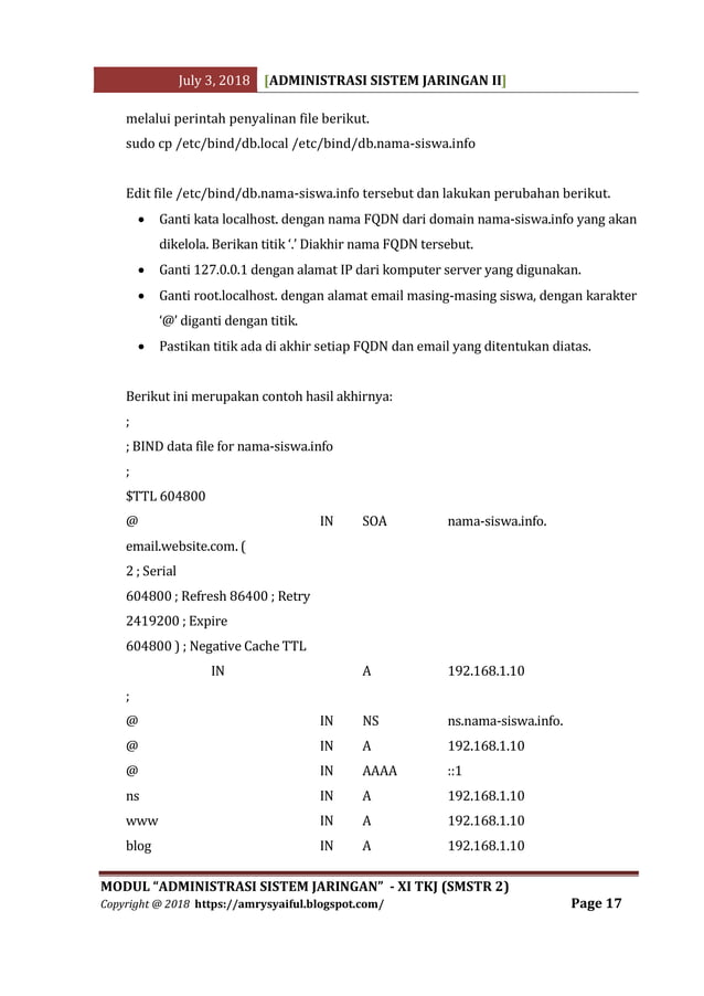 Modul administrasi sistem jaringan xi - 2 rev (self) | PDF