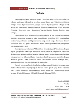 Modul administrasi sistem jaringan xi - 2 rev (self) | PDF