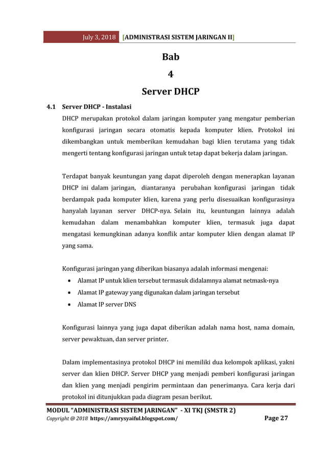 Modul administrasi sistem jaringan xi - 2 rev (self) | PDF