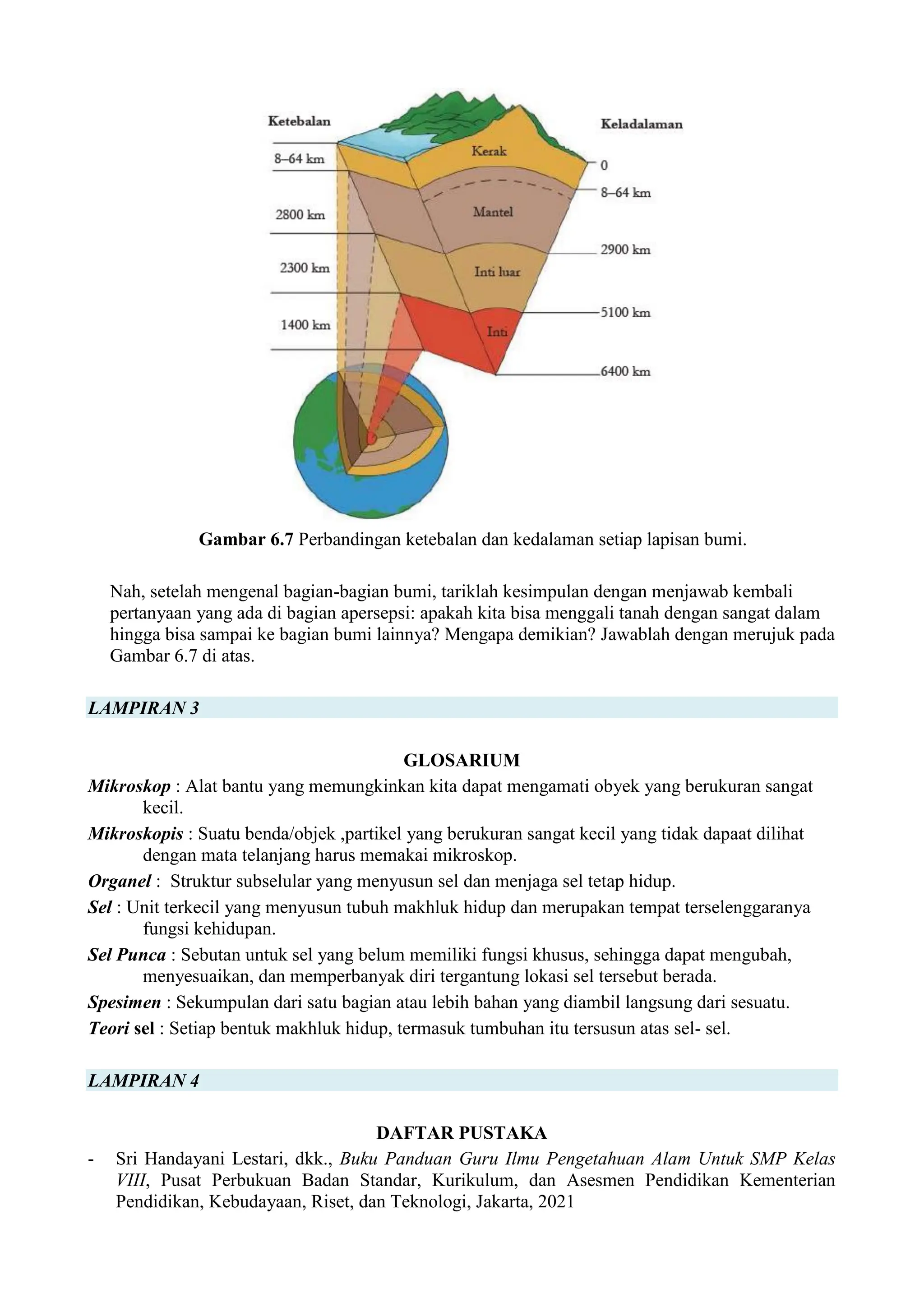 Modul Ajar Ipa kelas 8 Struktur Bumi dan perkembangannya | PDF