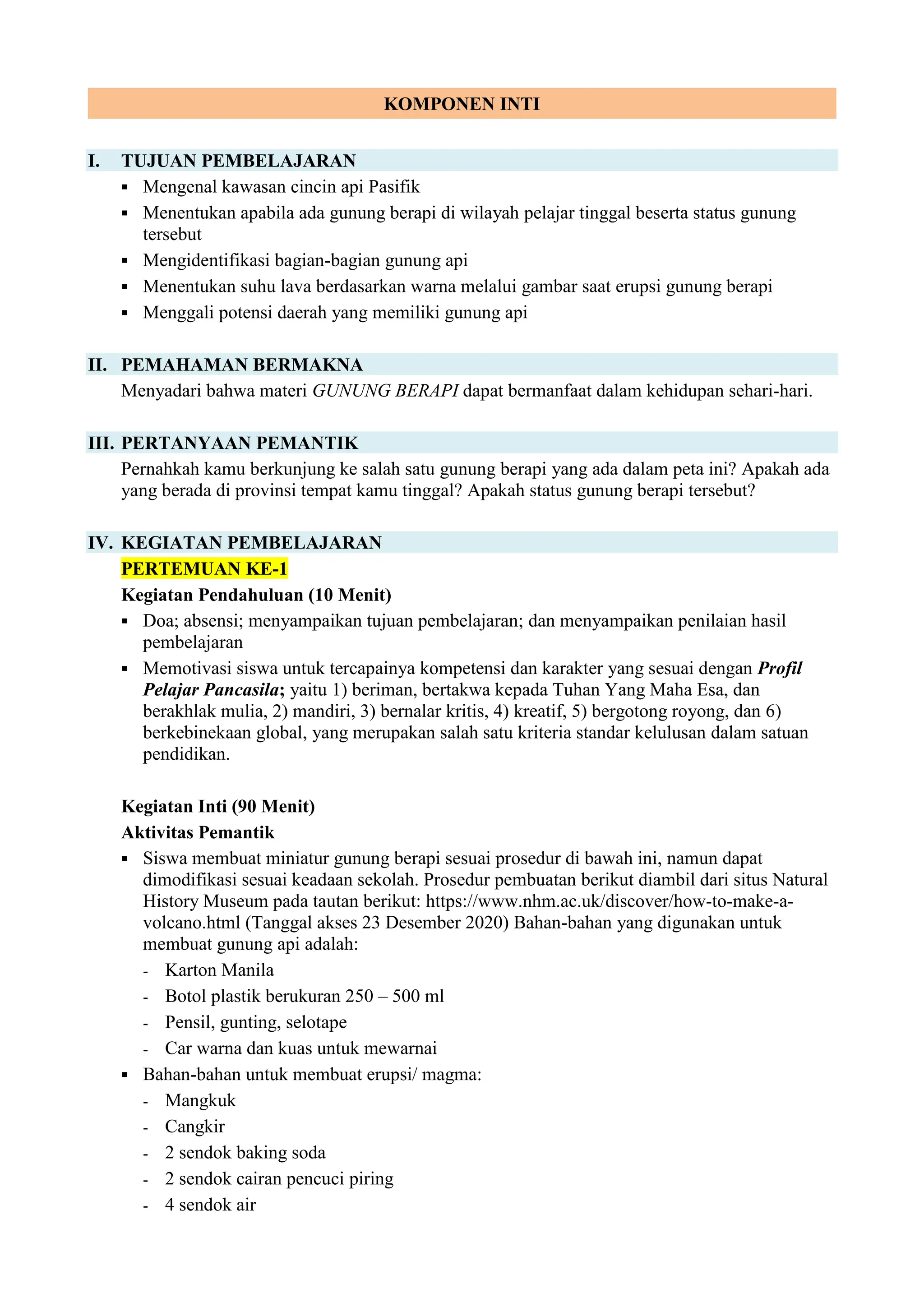 Modul Ajar Ipa kelas 8 Struktur Bumi dan perkembangannya | PDF