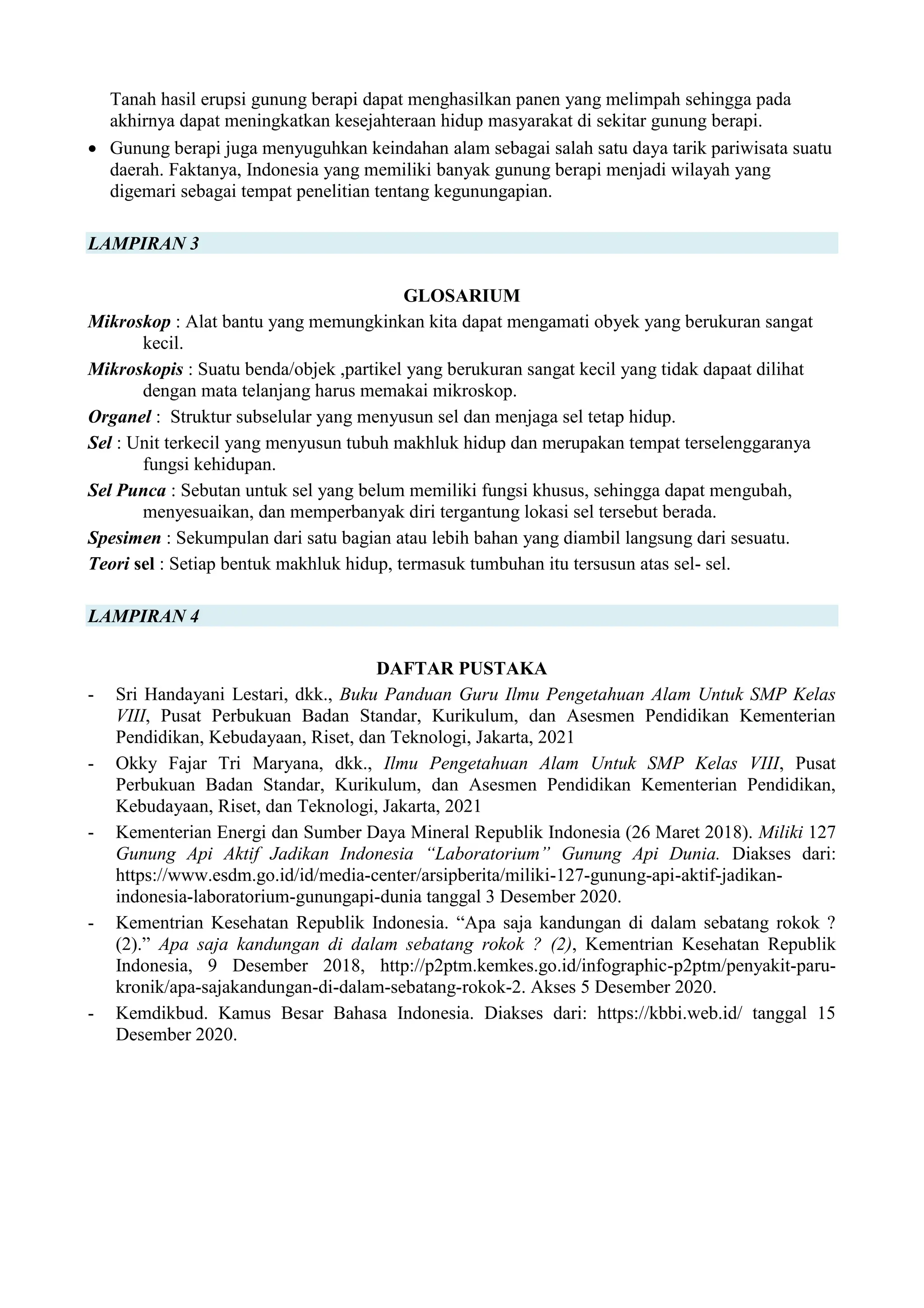 Modul Ajar Ipa kelas 8 Struktur Bumi dan perkembangannya | PDF