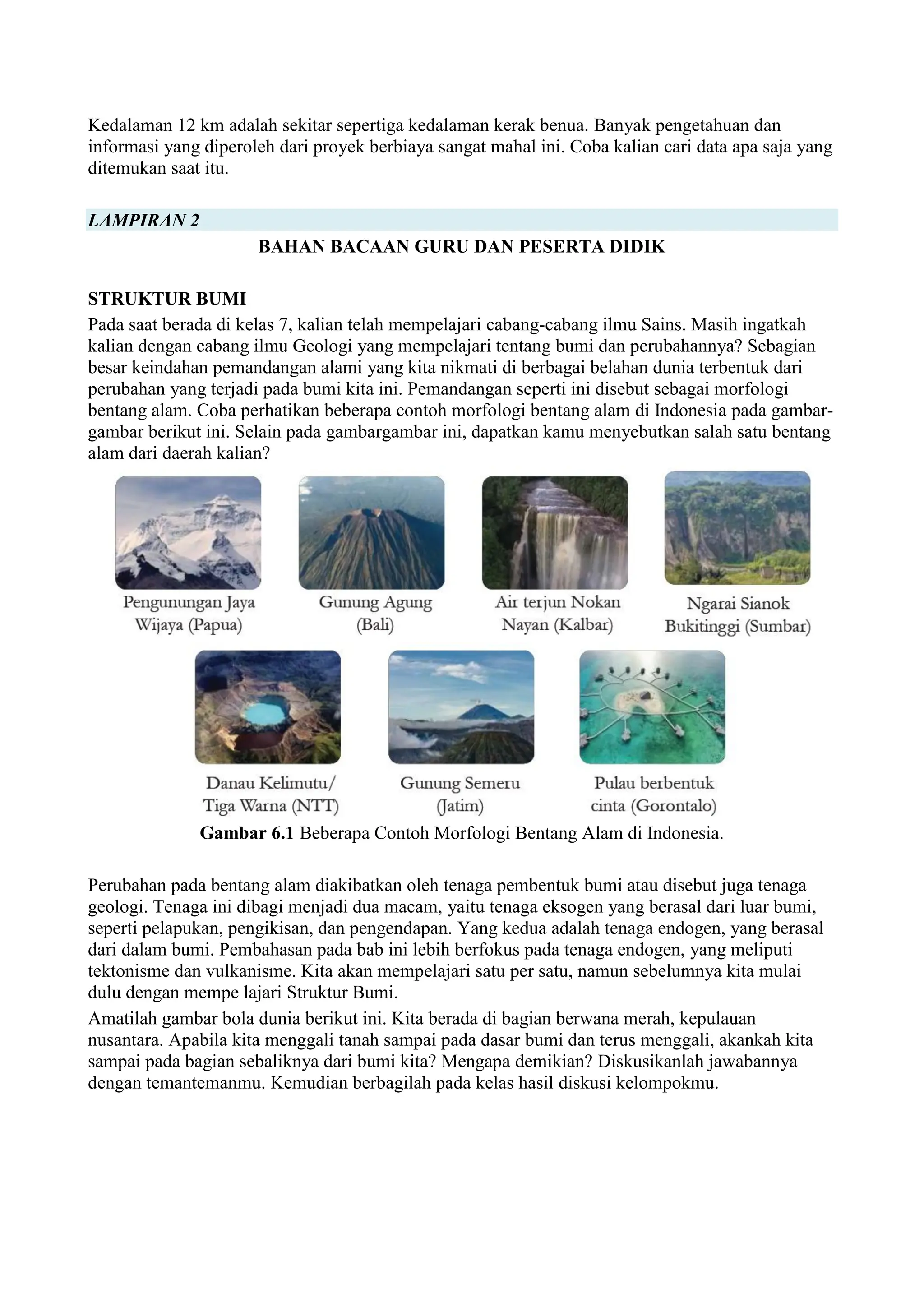 Modul Ajar Ipa kelas 8 Struktur Bumi dan perkembangannya | PDF