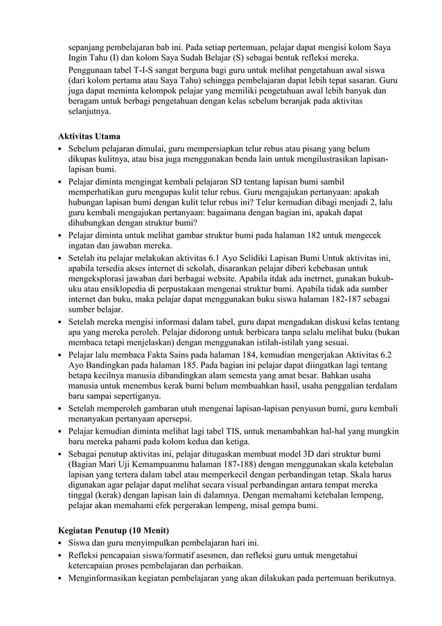 Modul Ajar Ipa kelas 8 Struktur Bumi dan perkembangannya | PDF