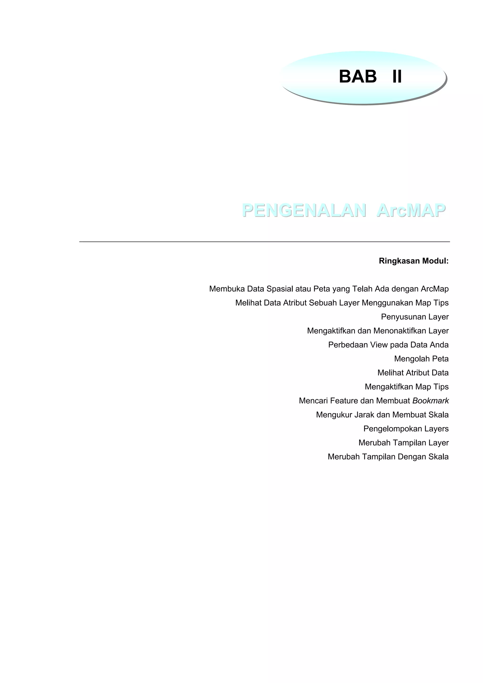 Modul arc gis tingkat dasar | PDF