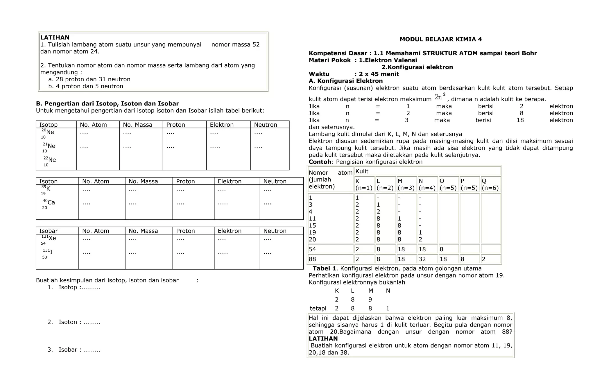 Modul belajar-kimia-smt1 | PDF