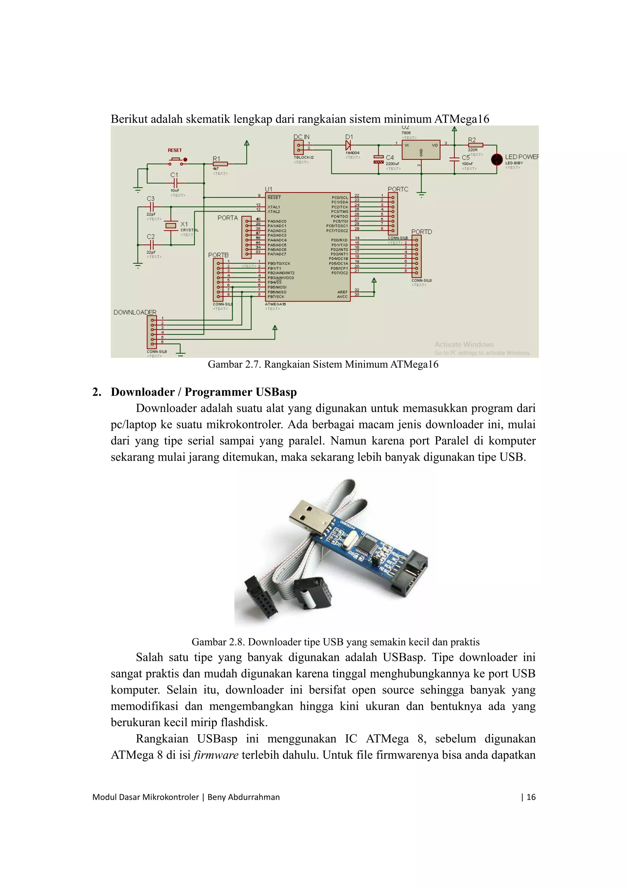 Modul dasar-mikrokontroler-bab-ii-kebutuhan-hardware-at mega16 | PDF