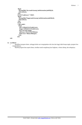 Modul Delphi ,buat pemula | PDF