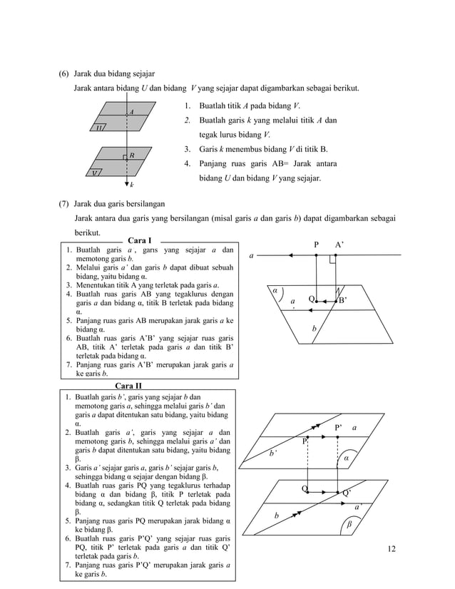 Modul Kedudukan Titik, Garis, Bidang dalam Ruang | PDF