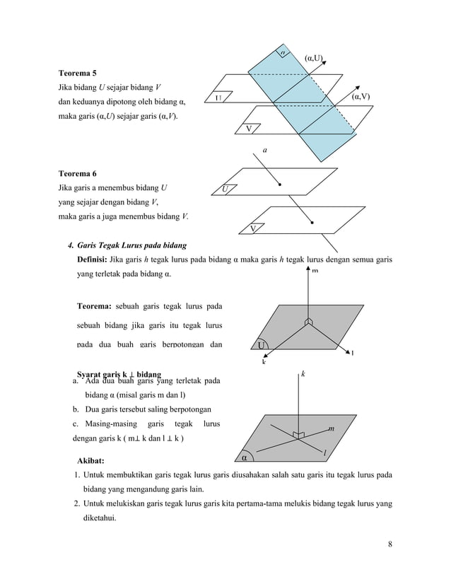 Modul Kedudukan Titik, Garis, Bidang dalam Ruang | PDF