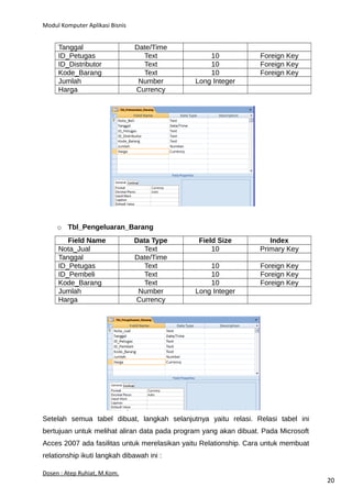 Cara buat aplikasi jualan pulsa sederhana menggunakan microsoft access | DOC