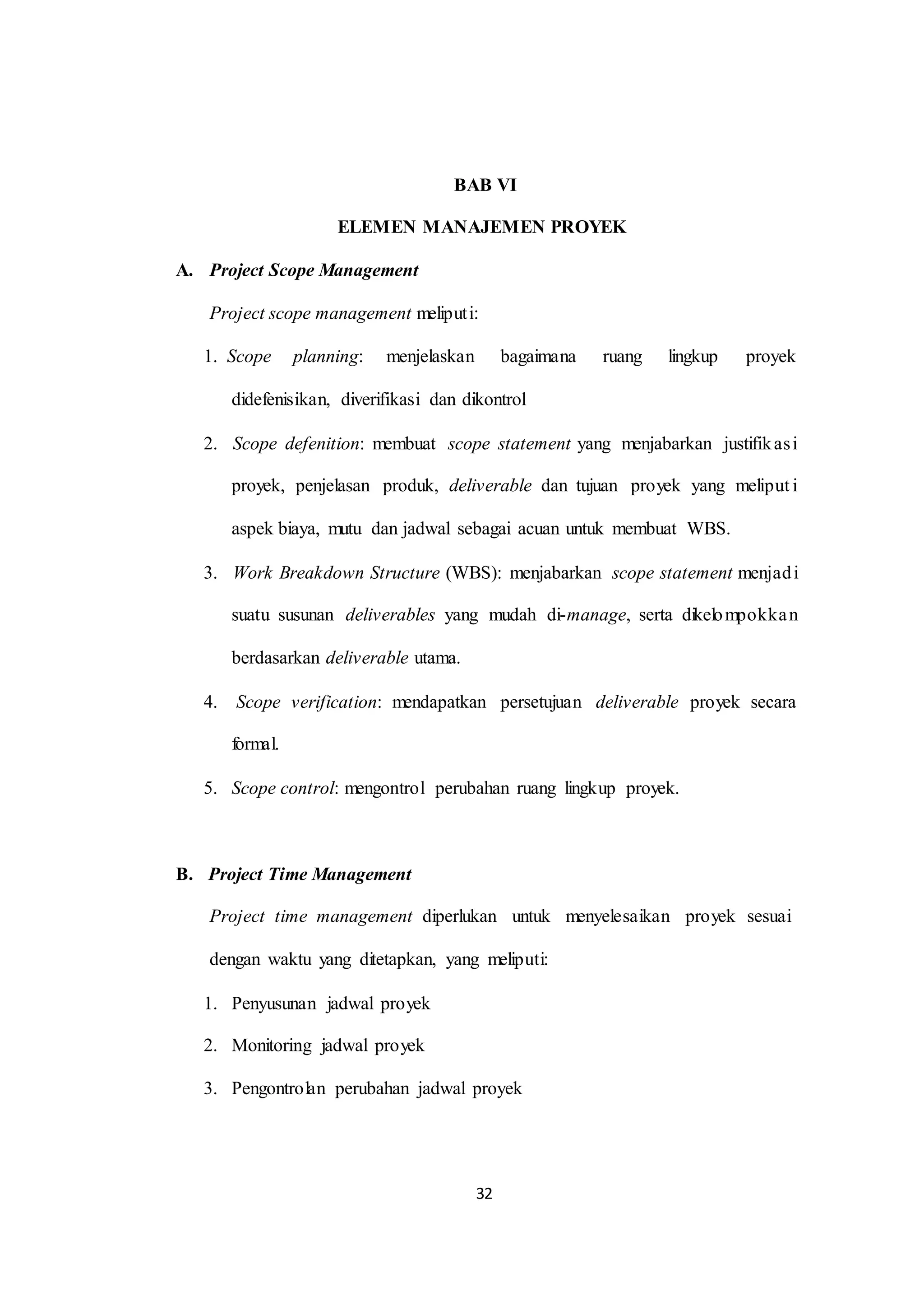 Modul kuliah Manajemen Proyek | DOCX