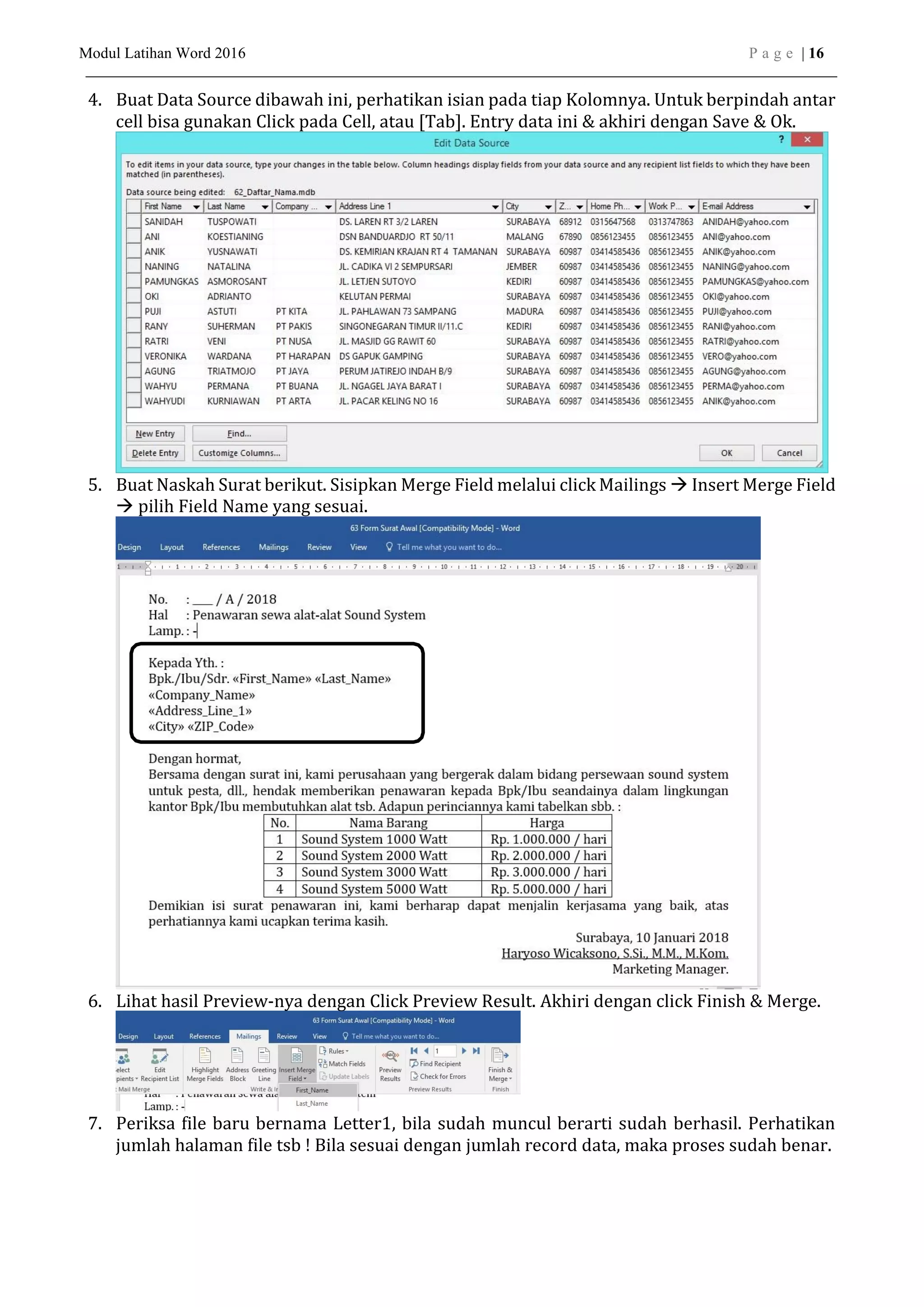 Modul latiihan-ms-word-2016 | PDF