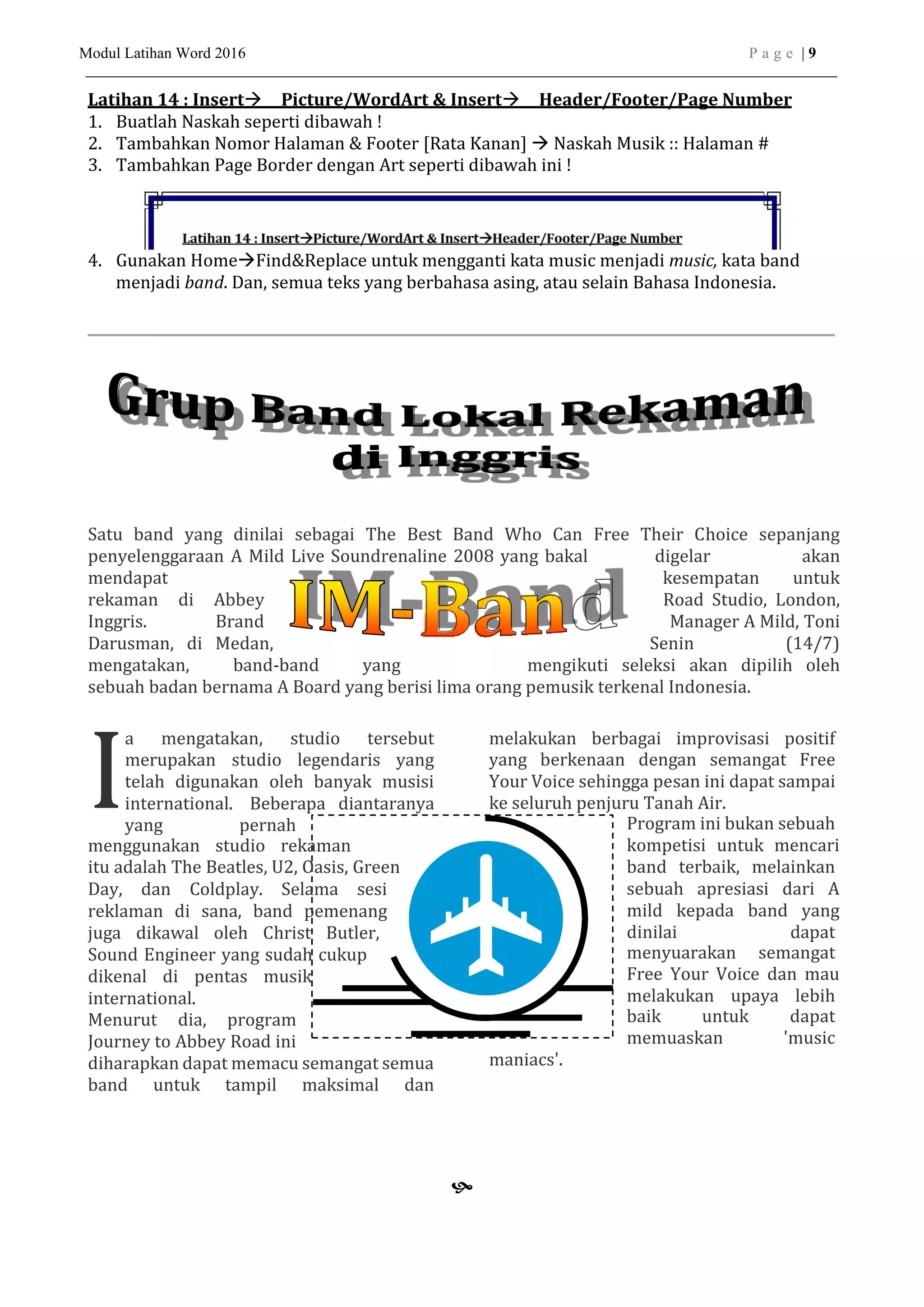 Modul latiihan-ms-word-2016 | PDF