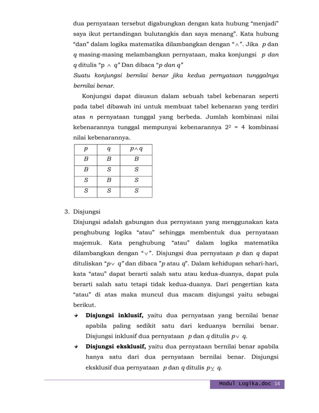 Modul logika-matematika | PDF
