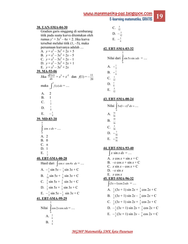 Modul matematika-integral | PDF
